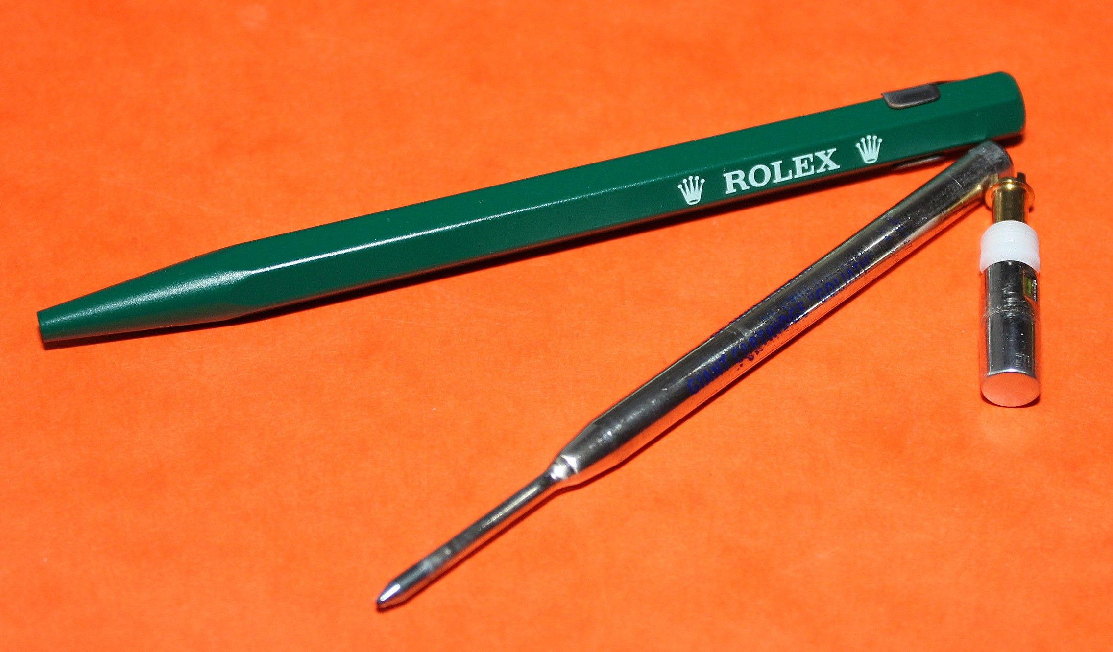 ROLEX RARE BALLPOINT PEN SWISS MADE CARAN D'ACHE DEALER'S green highly ...