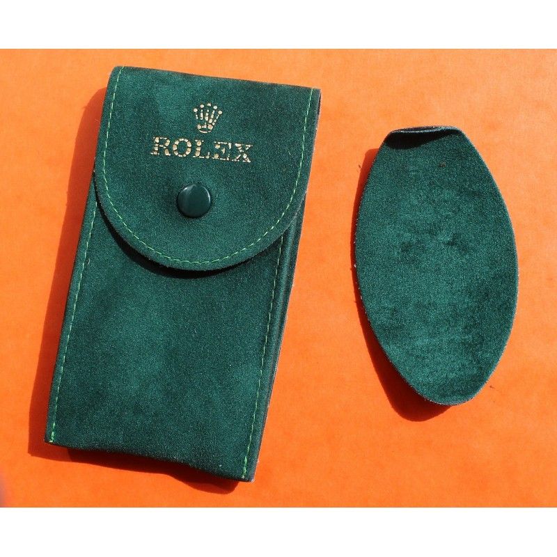 Rolex Used Suede green velvet pouch traveler's service holder case ...