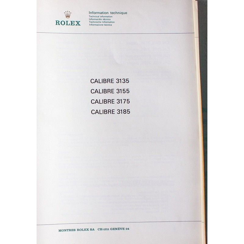 ROLEX TECHNICAL BULLETIN INFORMATION WATCHES MANUAL BOOK SERVICE ...