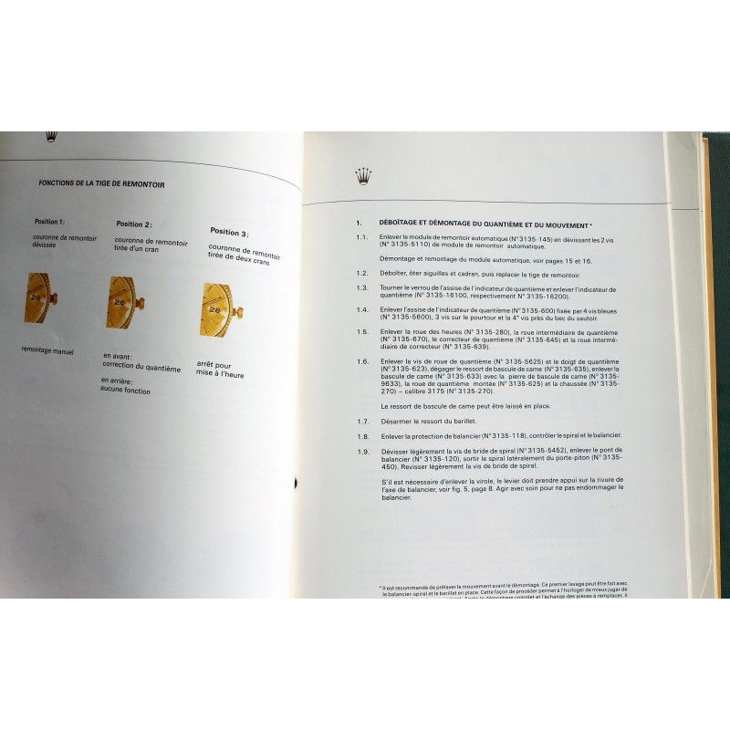 ROLEX TECHNICAL BULLETIN INFORMATION WATCHES MANUAL BOOK SERVICE ...