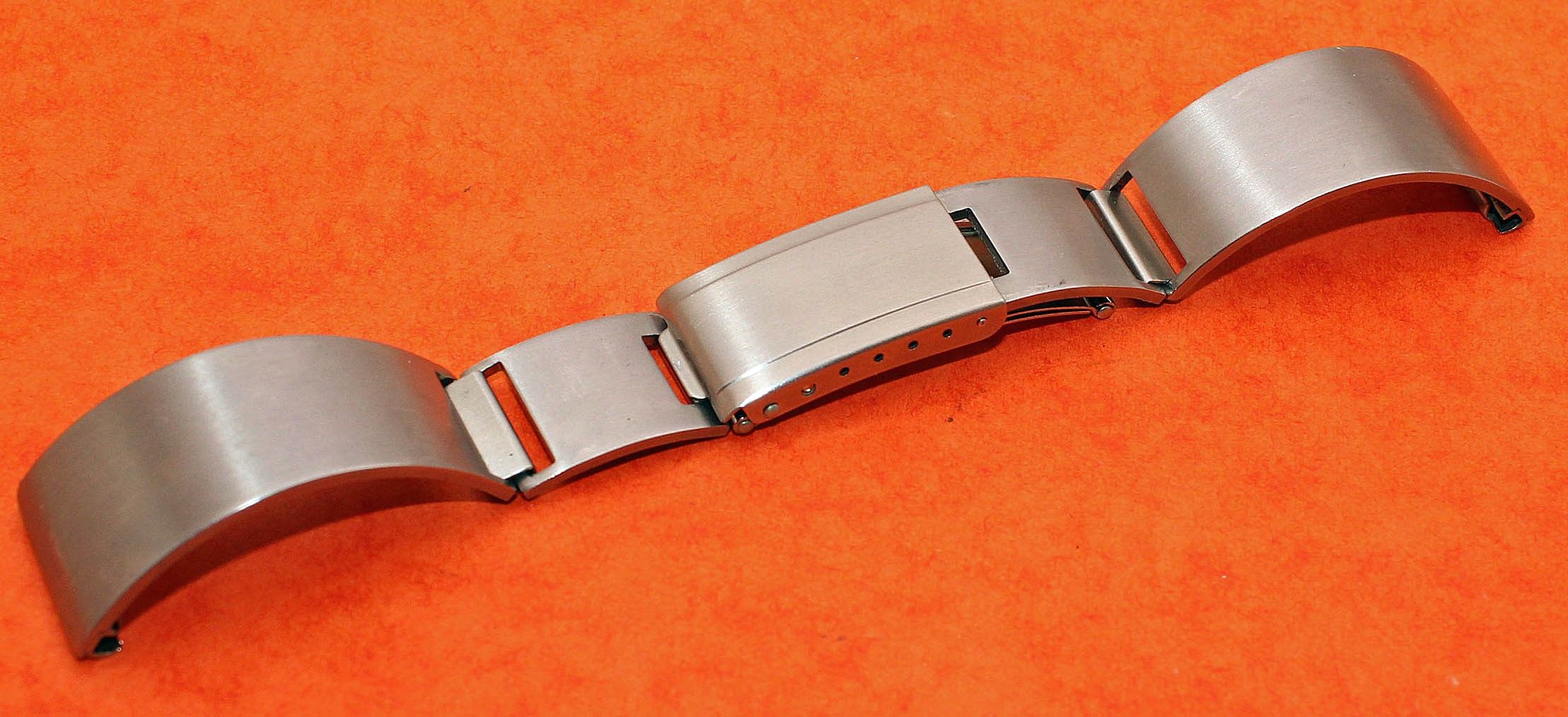 VINTAGE MOTORCYCLE Olongapo WATCH CURVED STAINLESS STEEL BRACELET 20mm ...