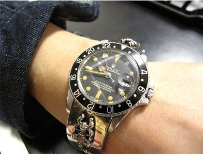 VINTAGE MOTORCYCLE Olongapo WATCH CURVED STAINLESS STEEL BRACELET 20mm ...