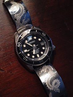 VINTAGE MOTORCYCLE Olongapo WATCH CURVED STAINLESS STEEL BRACELET 20mm ...