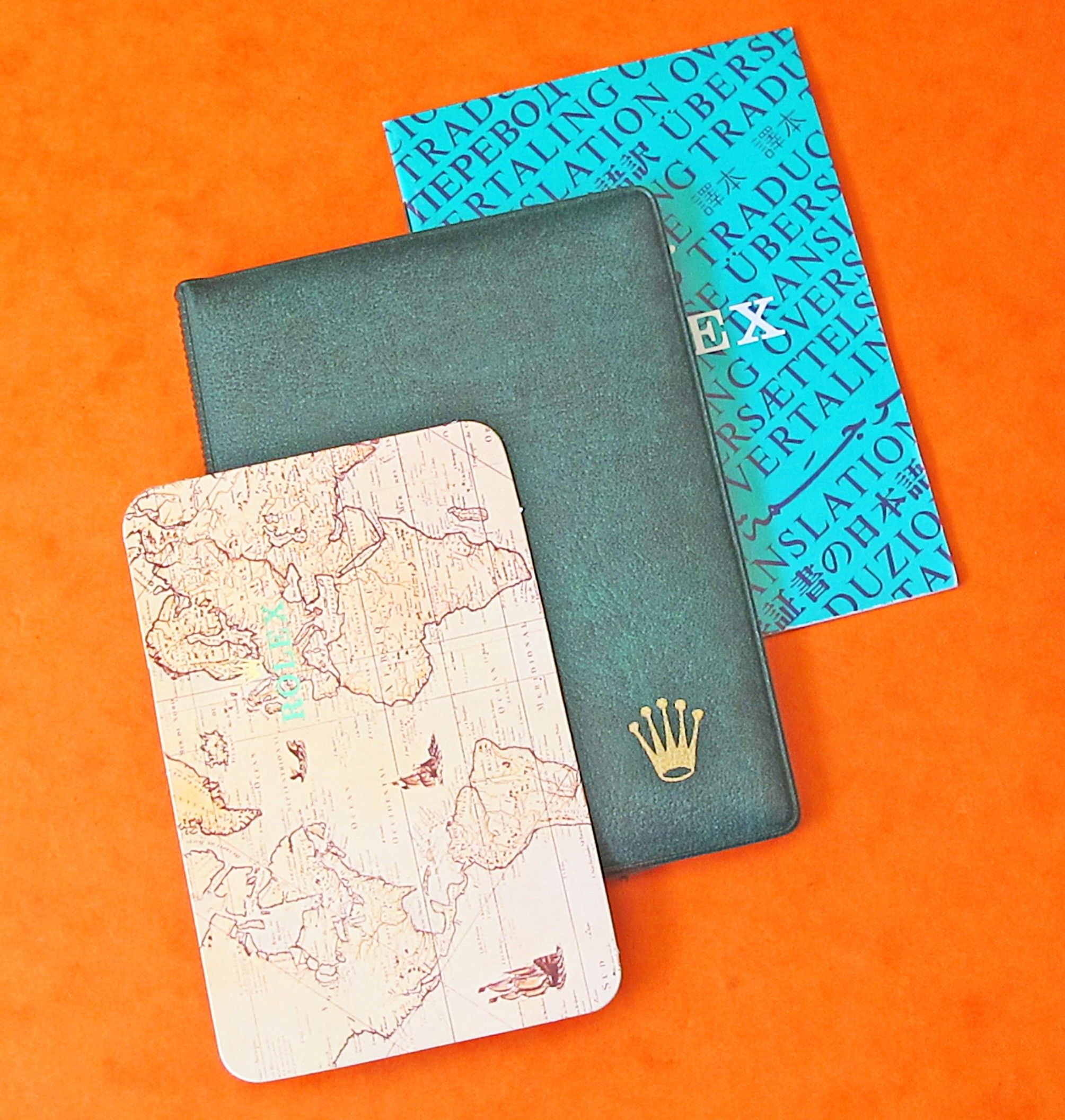 ROLEX Circa 1982-1983 Vintage Green Leather Business Card Wallet ...