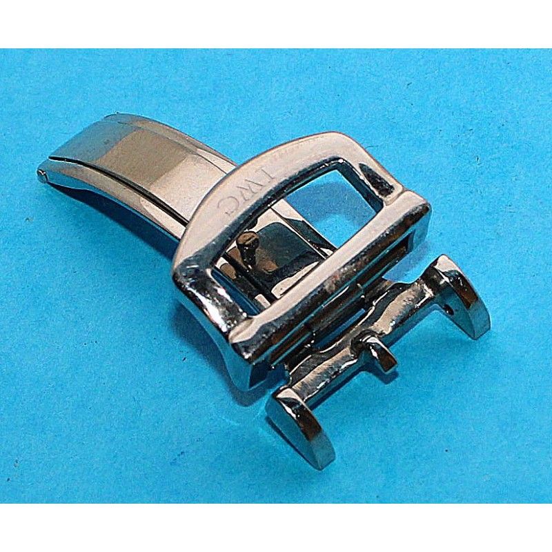 IWC Genuine Polished folding clasp 16mm Width stainless steel Leather ...