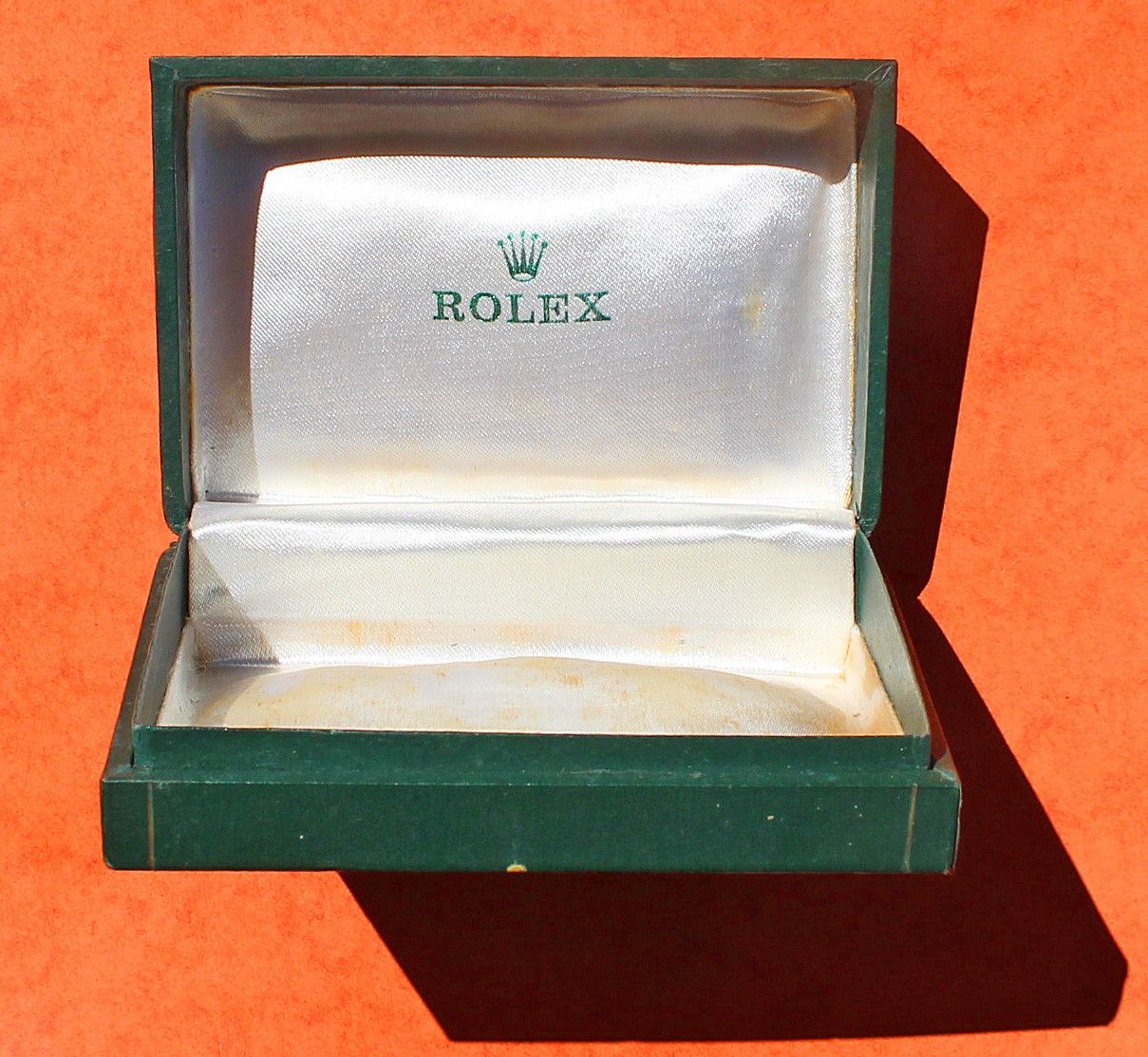 Vintage 60's Rectangle Rolex Green Coffin Box Leatherette Oyster ...