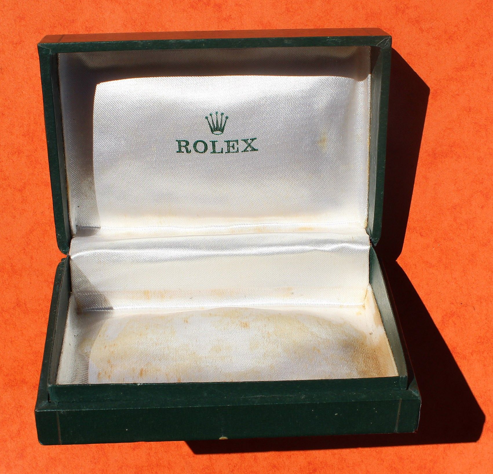 Vintage 60's Rectangle Rolex Green Coffin Box Leatherette Oyster ...