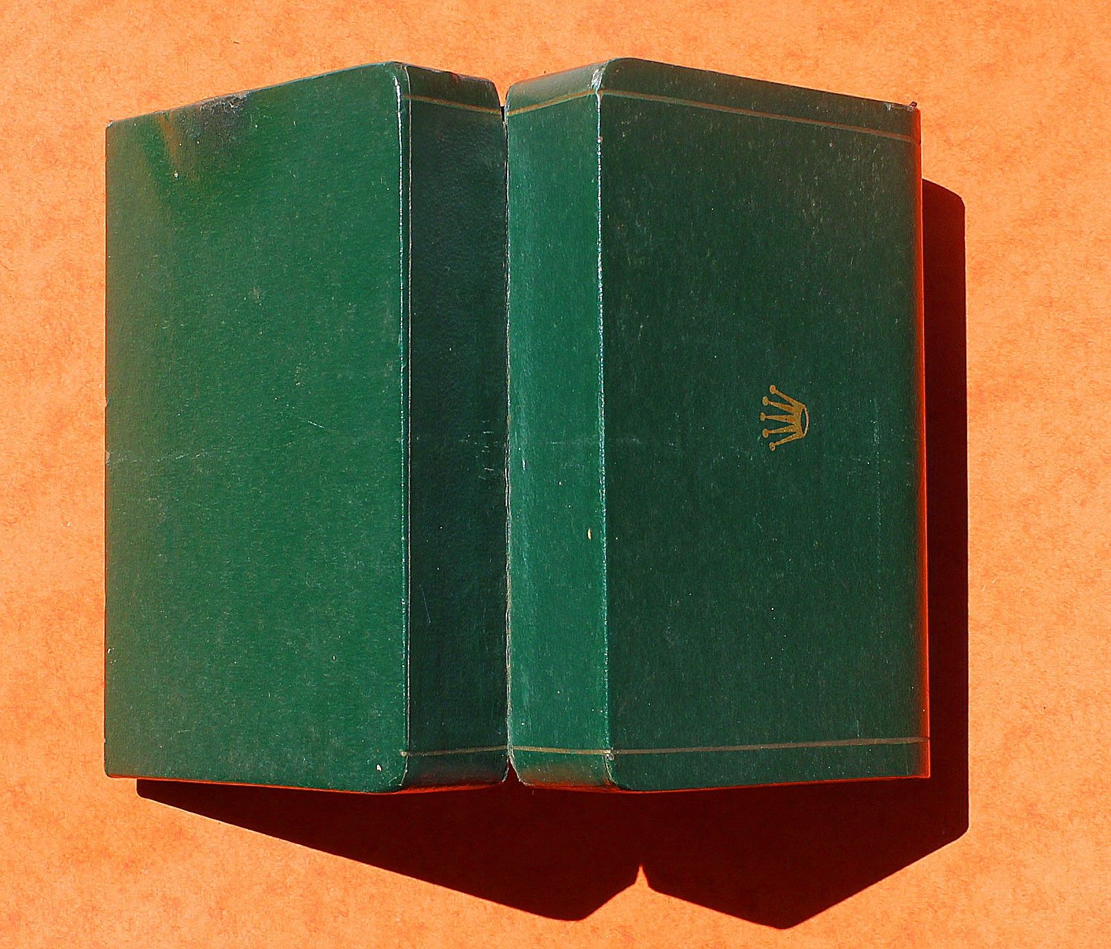 Vintage 60's Rectangle Rolex Green Coffin Box Leatherette Oyster ...