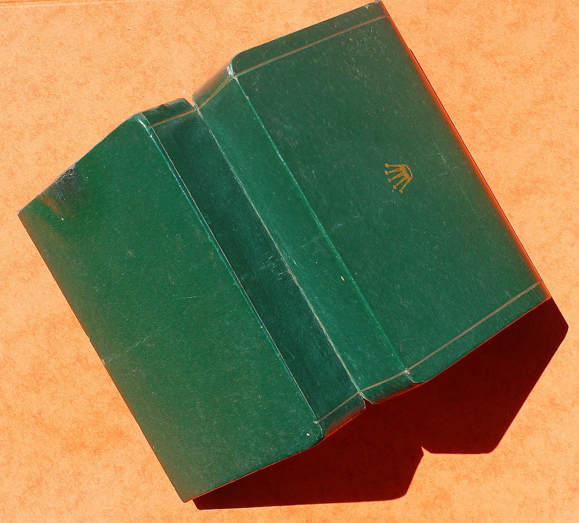 Vintage 60's Rectangle Rolex Green Coffin Box Leatherette Oyster ...