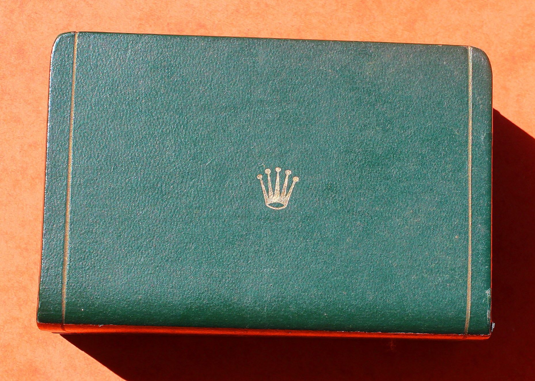 Vintage 60's Rectangle Rolex Green Coffin Box Leatherette Oyster ...