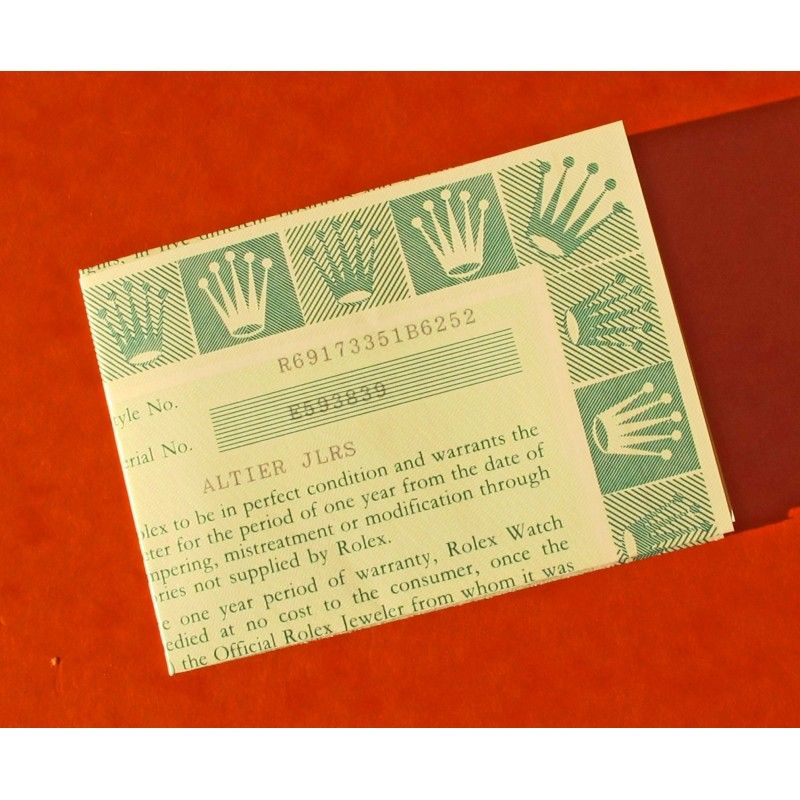 rolex warranty paper collectible guarantee certificate vintages watches ...
