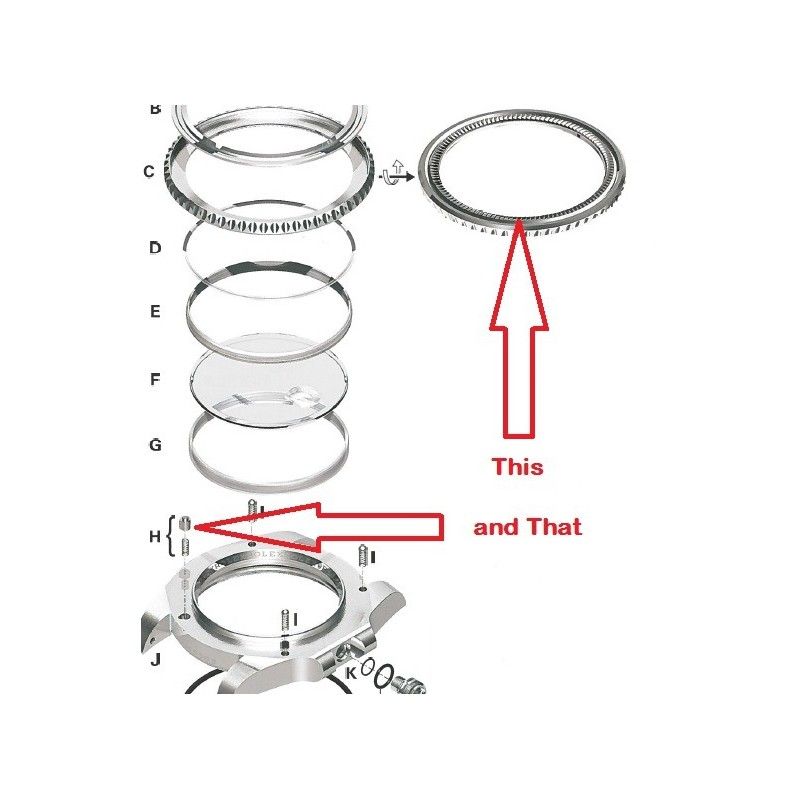 Rolex Original Rare 4 x inners click-springs set Ceramic bezel Insert ...