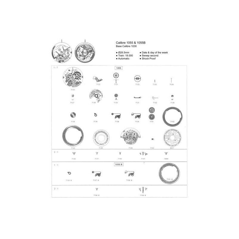 Rolex Rare 1950's Watch Calibre B 1055 Movement 25 Jewels Models 6510 ...
