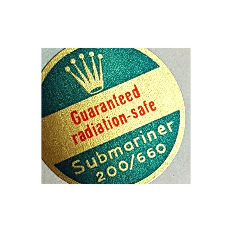 Rolex 60's GUARANTEE RADIATION SAFE watch caseback Ø21mm gold Green ...