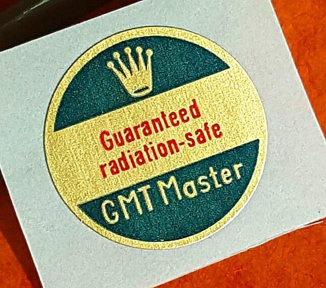 Rolex 60's GUARANTEE RADIATION SAFE watch caseback Ø21mm gold Green ...