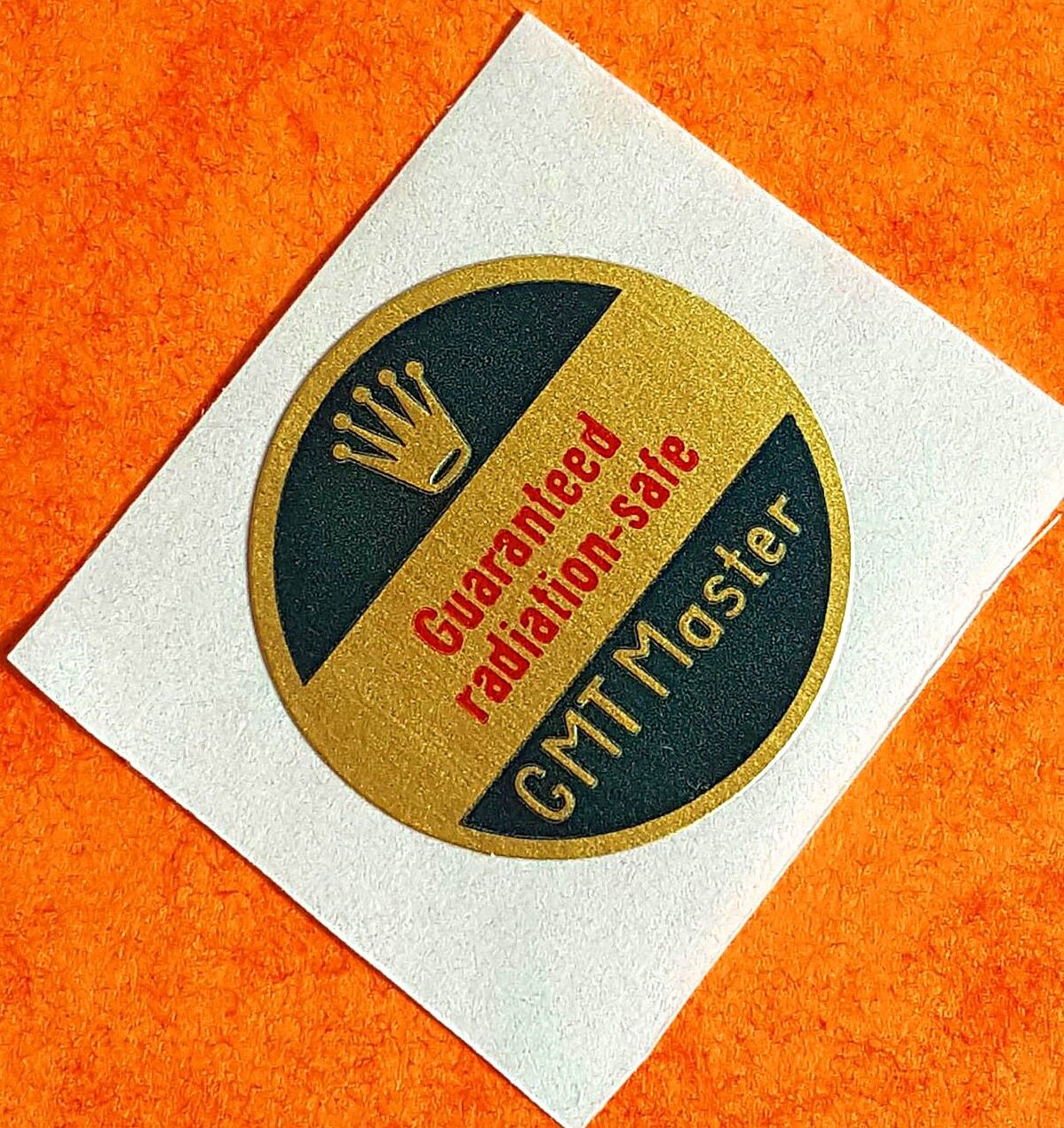 Rolex 60's GUARANTEE RADIATION SAFE watch caseback Ø21mm gold Green ...