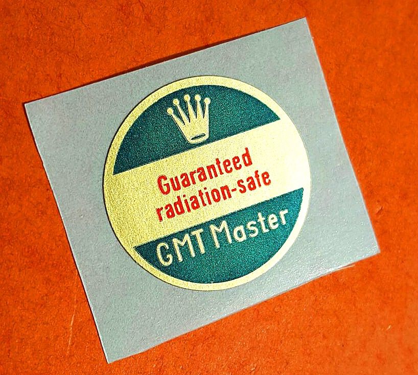 Rolex 60's GUARANTEE RADIATION SAFE watch caseback Ø21mm gold Green ...