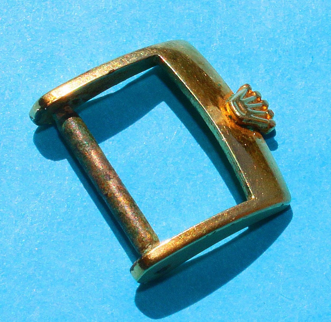 Original Rolex 14mm gold plated buckle Medium size strap leather bracelet