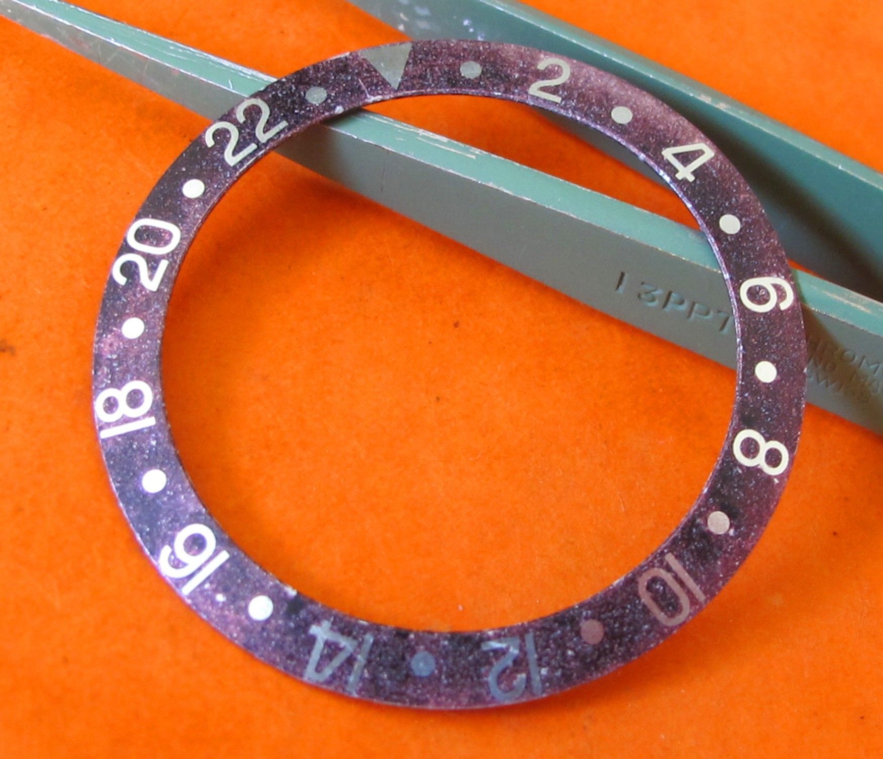 VINTAGE 1675 16750 GMT BLACK BEZEL INSERT NICELY FADED