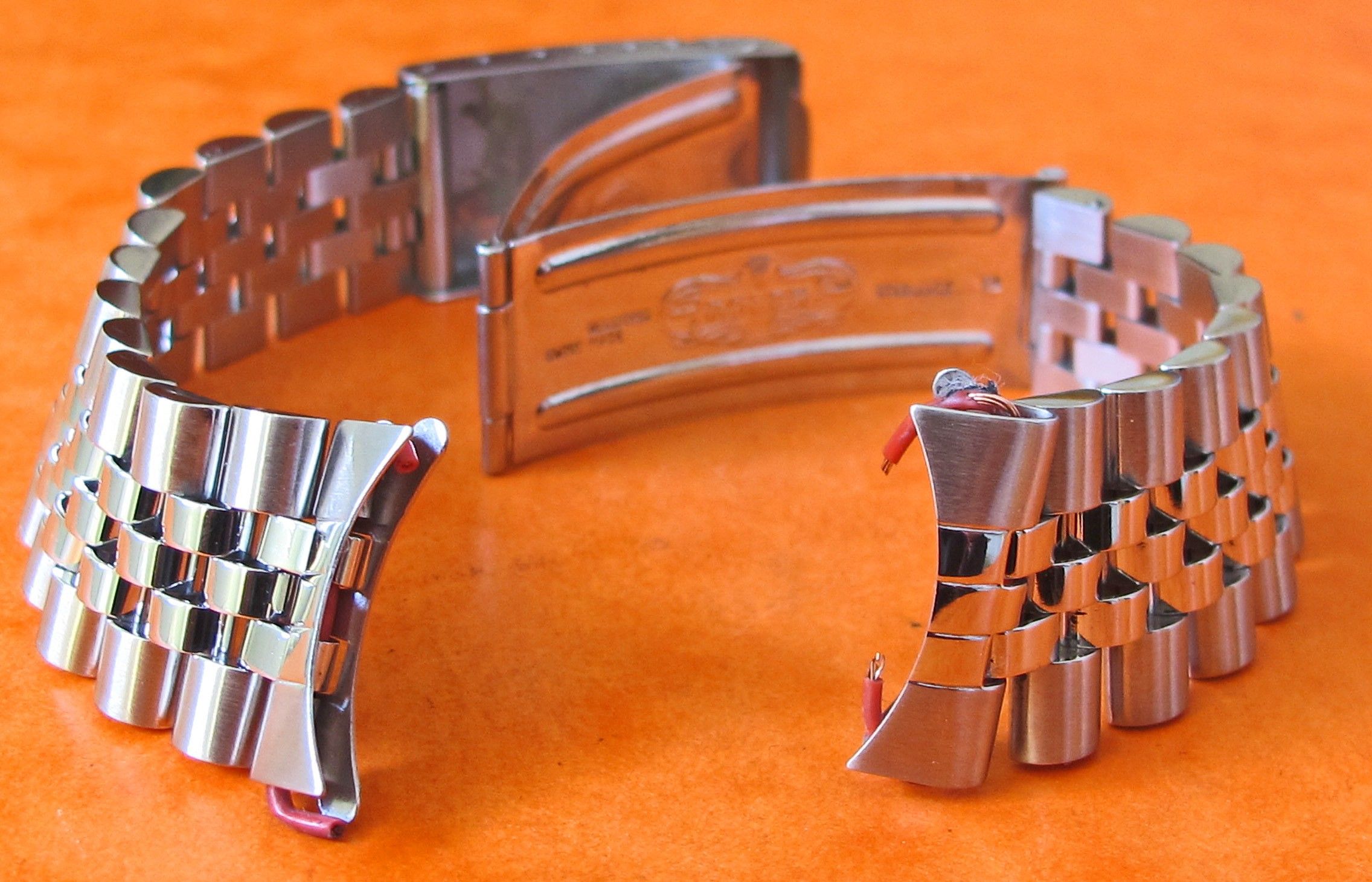 Authentic 1977 Men's Rolex SS 20mm Jubilee Bracelet Band engraved VB