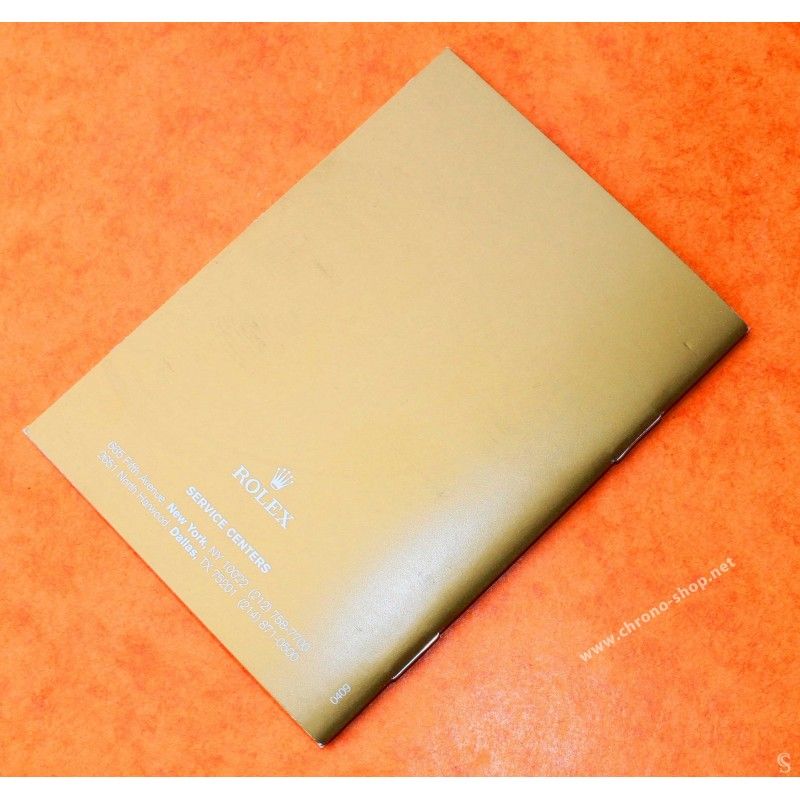 Rolex Rare Livret USA notice Revision Montres Rolex FACTORY SERVICE ...