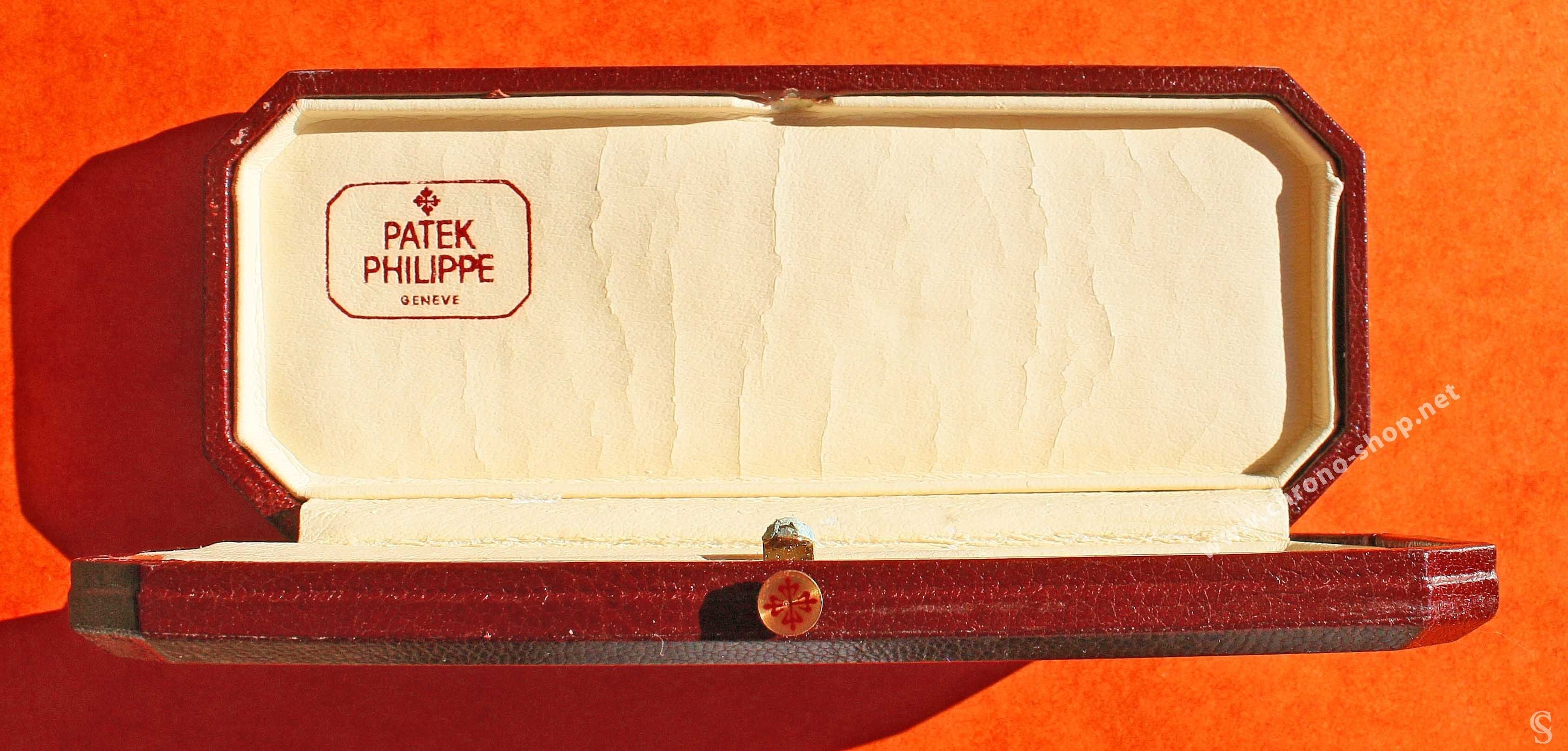 PATEK PHILIPPE COLLECTIBLE 70-80's VINTAGE LEATHER BURGUNDY OBLONG BOX ...