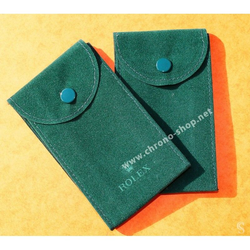 Rolex Lot of 2 Suede green velvet pouch traveler's service holder case ...