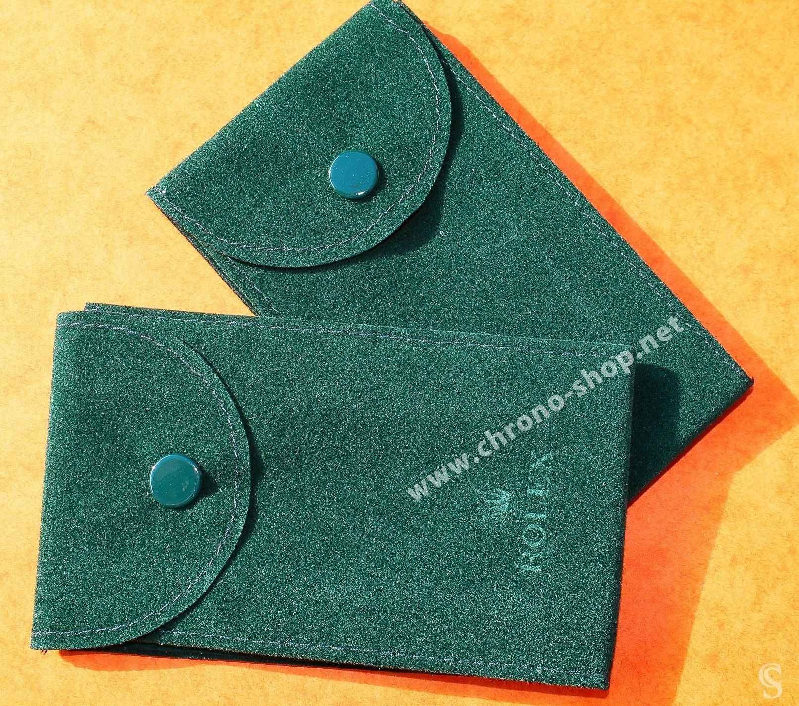 Rolex Lot of 2 Suede green velvet pouch traveler's service holder case ...