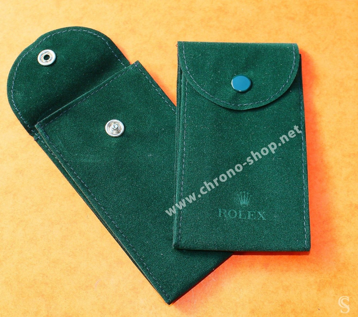 Rolex Lot of 2 Suede green velvet pouch traveler's service holder case ...