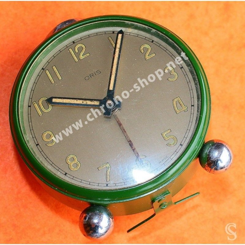 Antique 1940s SWISS ORIS alarm clock Art Deco Desk Table Collectors Watch