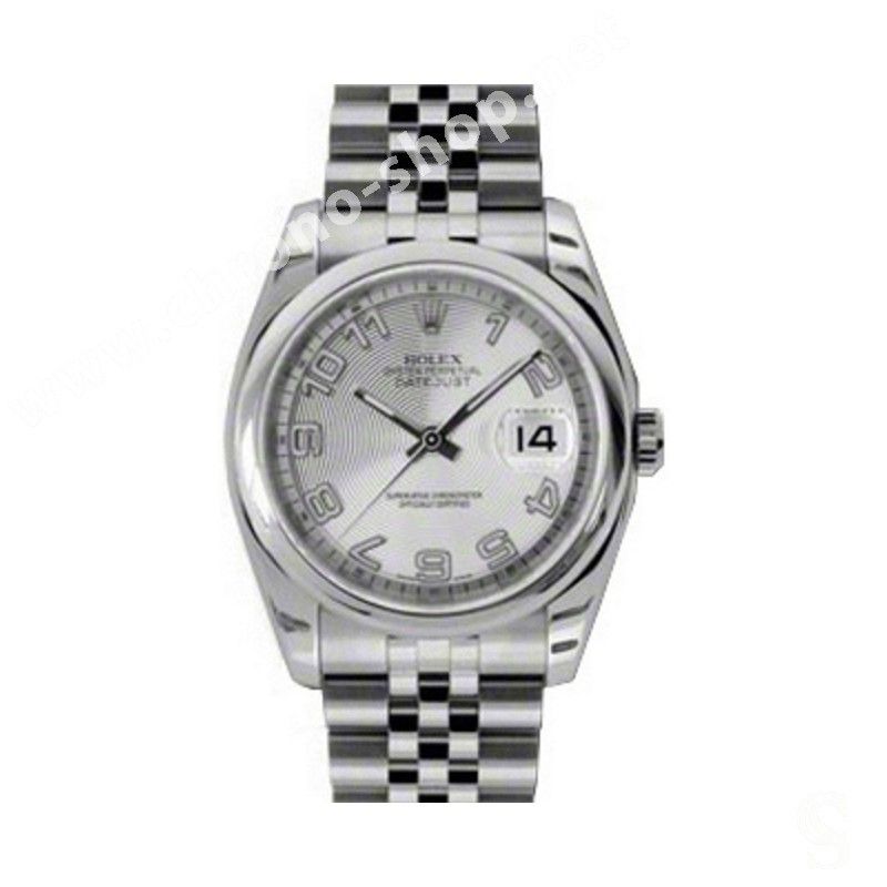 Rolex Datejust 36mm Silver Concentric Watch Part Dial w Arabic Numerals ...