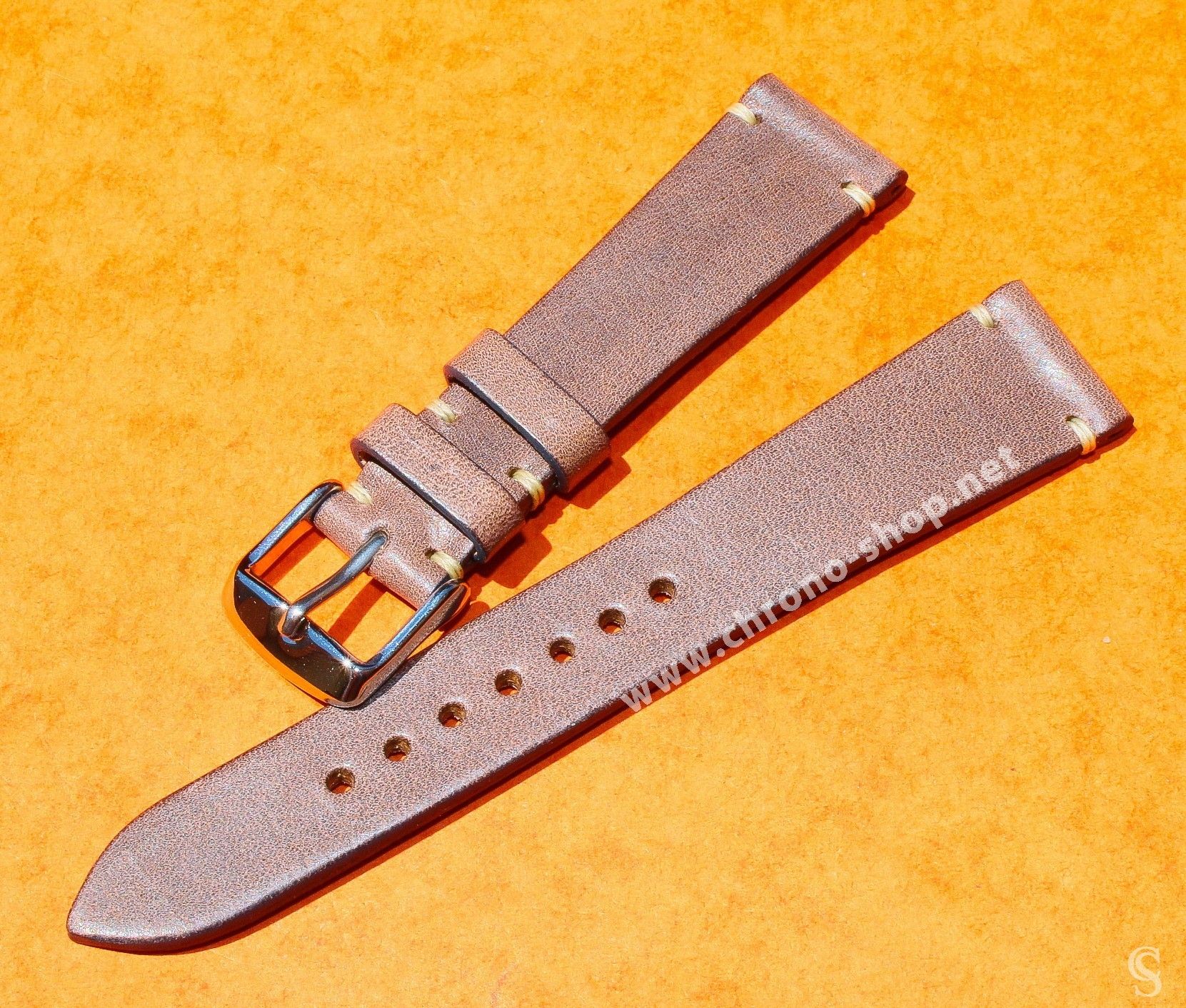 VINTAGE STYLE SOFT LEATHER CHOCOLATE COCOA COLOR WATCHES STRAP 20mm LUGS