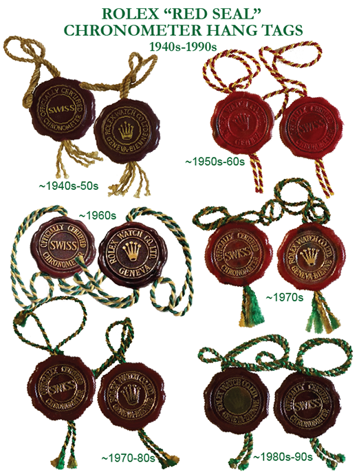 Rolex Vintage Chronometer Red Hang Seal Tag CERTIFIED OFFICIAL CHRONOMETER